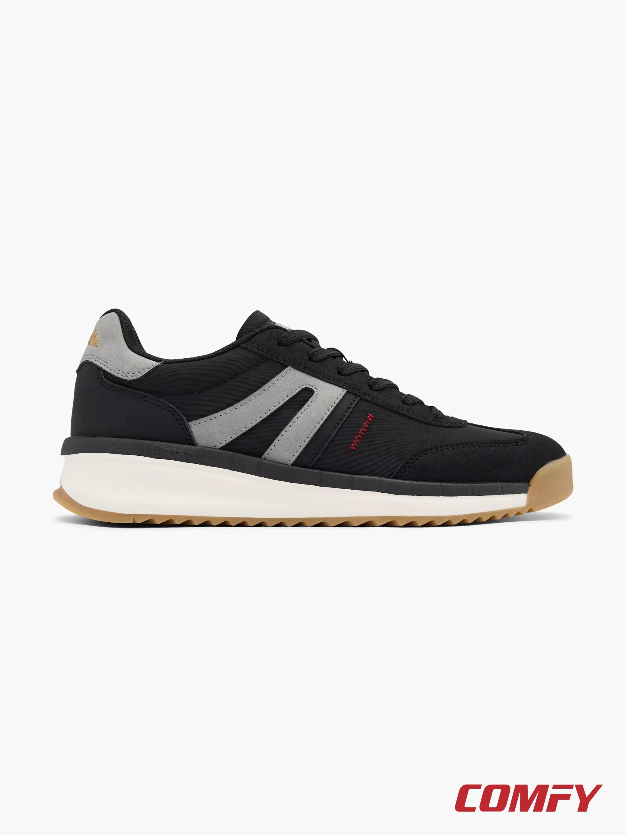 Bench Men's Black Lace-Up Trainer - Comfy